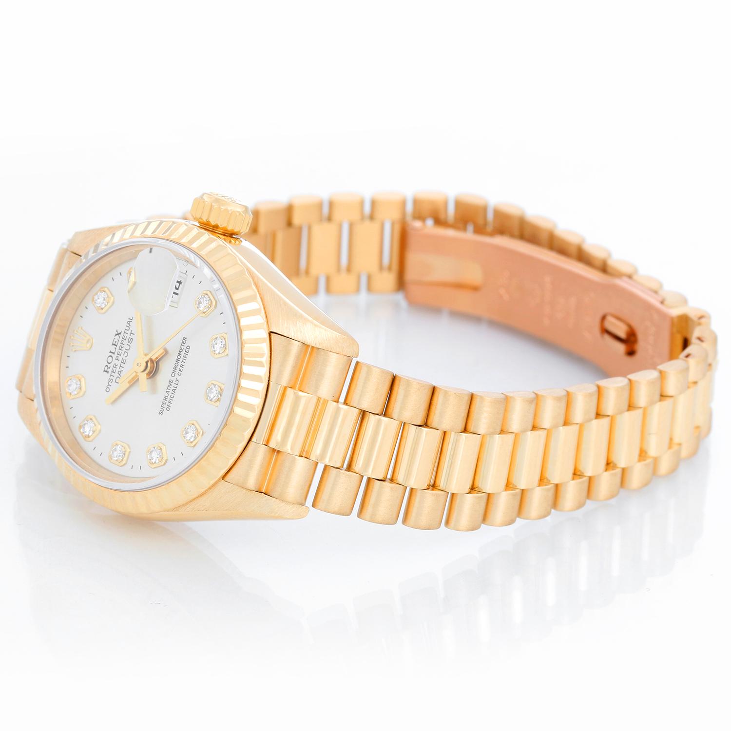 Rolex President 18k Yellow Gold and Diamond Ladies Watch 79178 For Sale ...