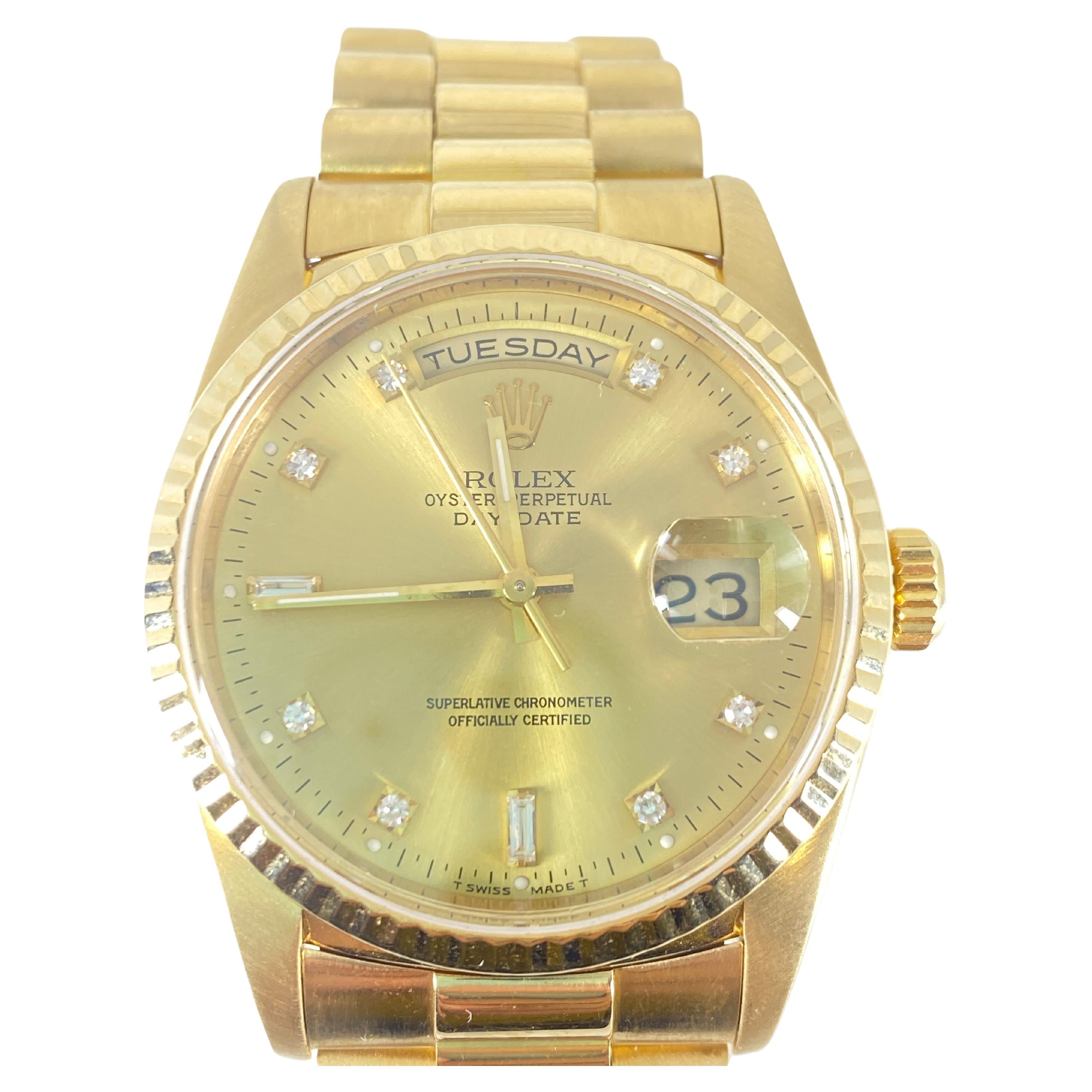 Rolex President 36mm Factory Diamond Dial. With Rolex Papers. For Sale ...