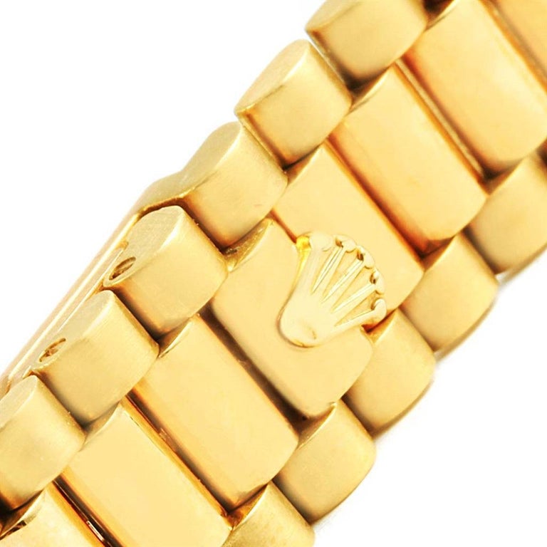 Rolex President Crown Collection Yellow Gold Diamond Ladies Watch 69158 ...