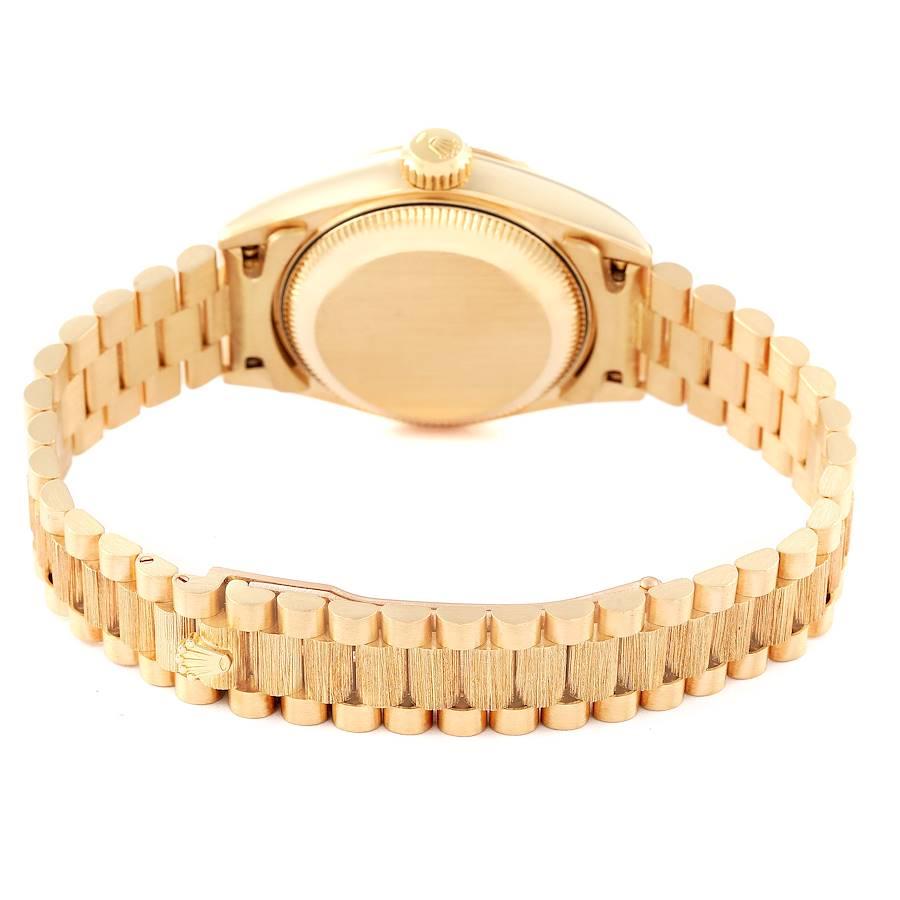 Rolex President Datejust 18K Yellow Gold Bark Finish Watch 69278 at ...