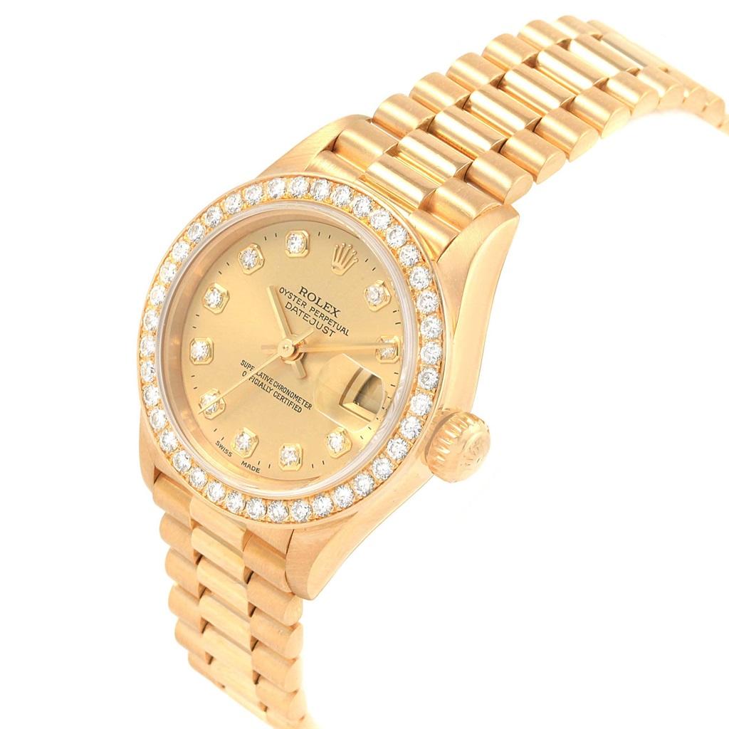 Rolex President Datejust 26 Yellow Gold Diamond Ladies Watch 69138 For ...