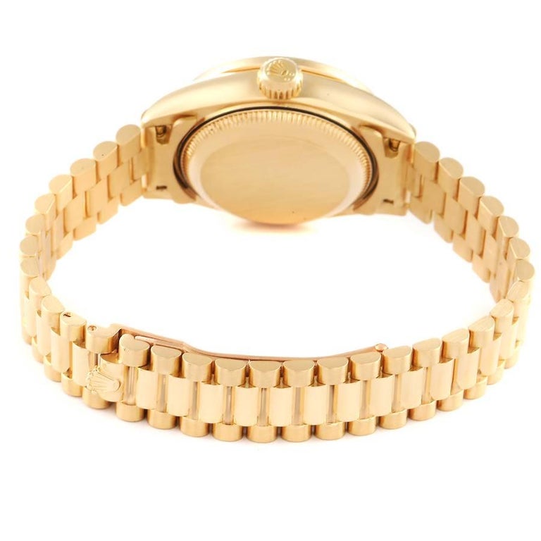 Rolex President Datejust Yellow Gold MOP Diamond Watch 69238 Box Papers ...