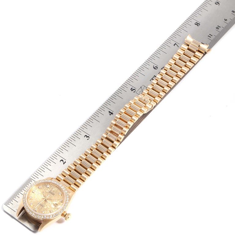 Rolex President Datejust 31 Midsize Yellow Gold Diamond Ladies Watch ...