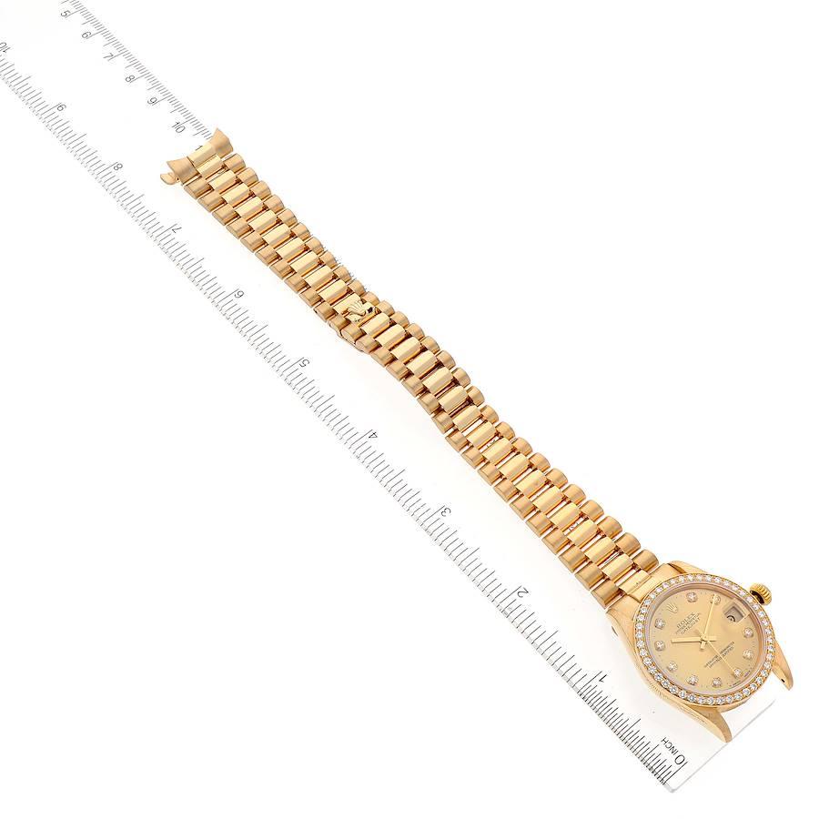 Rolex President Datejust 31 Midsize Yellow Gold Diamond Ladies Watch ...