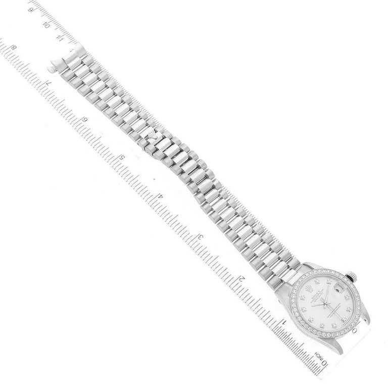 Rolex President Datejust Midsize 31 Platinum Diamond Watch 68286 Box ...