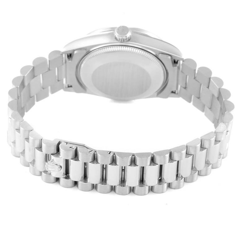 Rolex President Datejust Midsize 31 Platinum Diamond Watch 68286 Box ...