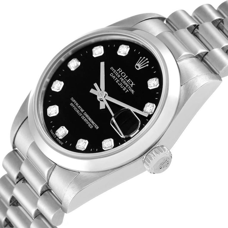 Rolex President Datejust Midsize Platinum Diamond Ladies Watch 78246 ...