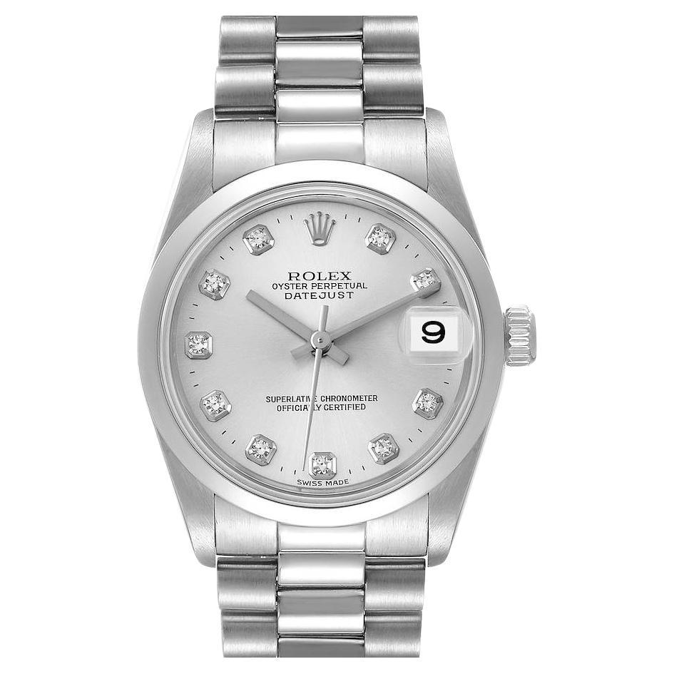 Rolex President Datejust 31 Midsize Yellow Gold Diamond Ladies Watch ...