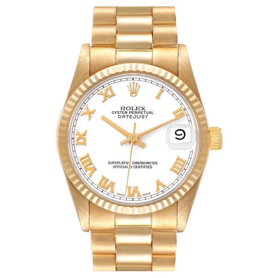 Rolex DateJust 68258 18K President Diamond Dial and Bezel Midsize ...