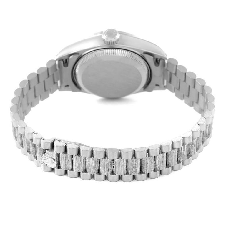 Rolex President Datejust White Gold Diamond Dial Ladies Watch 79279 Box ...