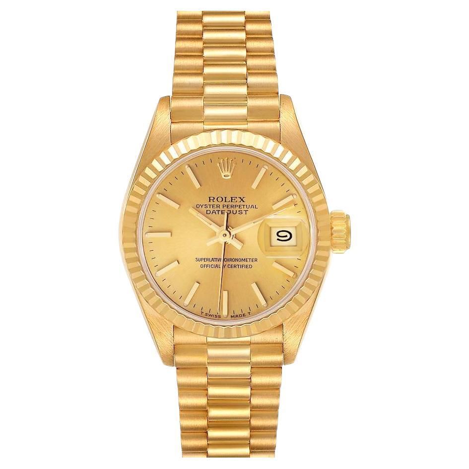 Rolex Datejust 6824 with Yellow-Gold Bezel and Champagne Dial at 1stDibs