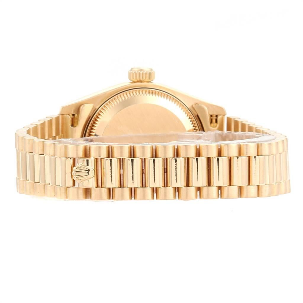 Rolex President Datejust Yellow Gold Pyramid Diamond Bezel Watch 69258 ...