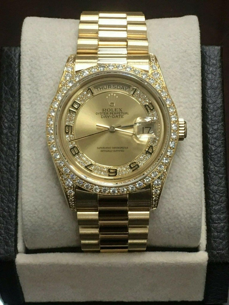 Rolex President Day Date 18388 Myriad Diamond Dial and Bezel 18 Karat ...