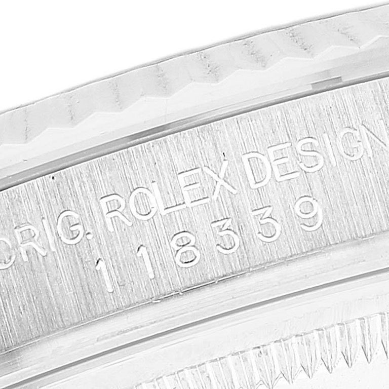 Rolex President Day-Date 18k White Gold Diamond Mens Watch 118339 Box ...