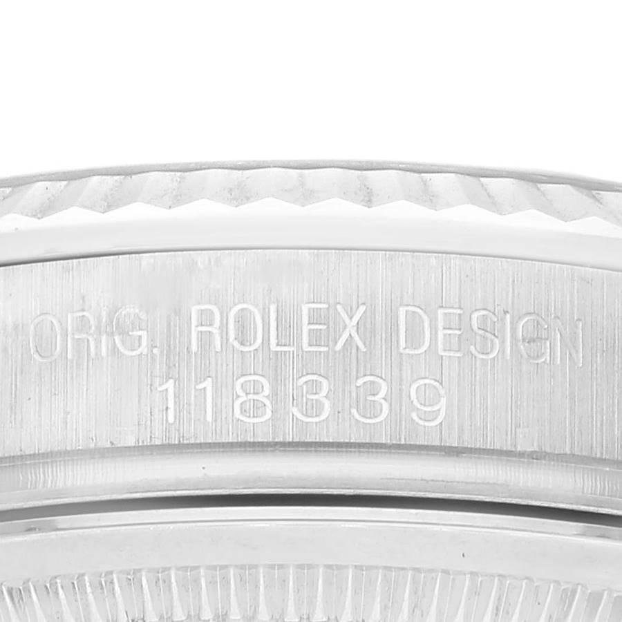 Rolex President Day-Date 18k White Gold Diamond Mens Watch 118339 Box ...