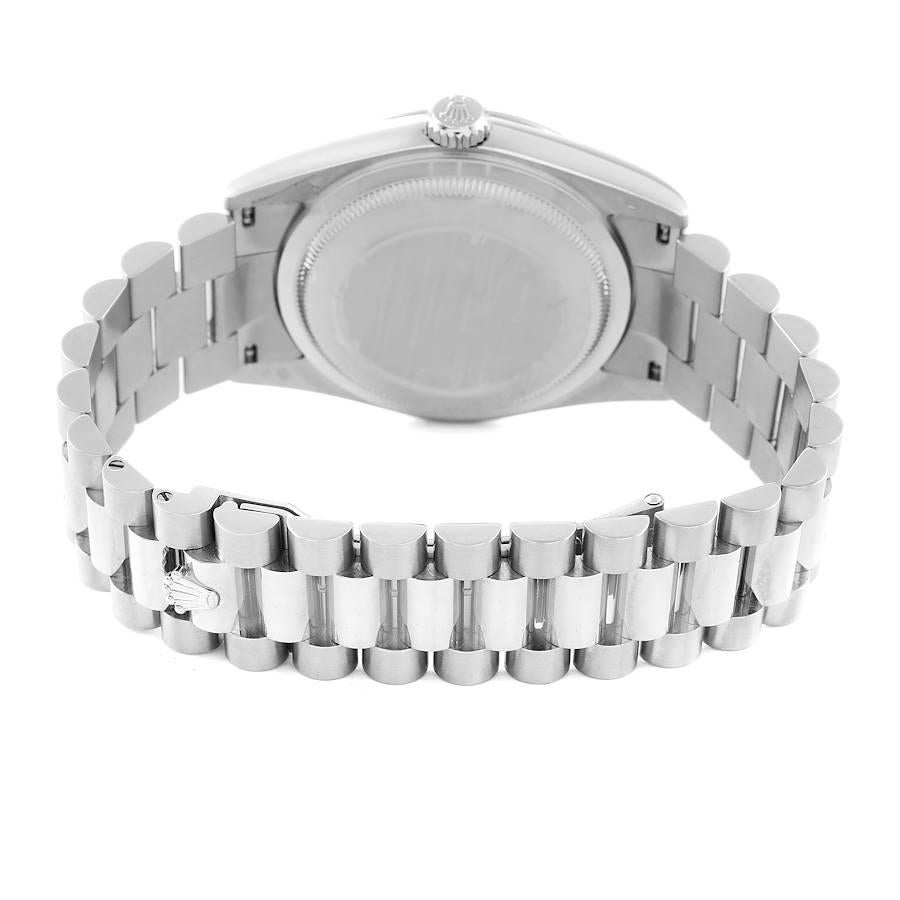 Rolex President Day-Date 18k White Gold Diamond Mens Watch 118339 Box ...
