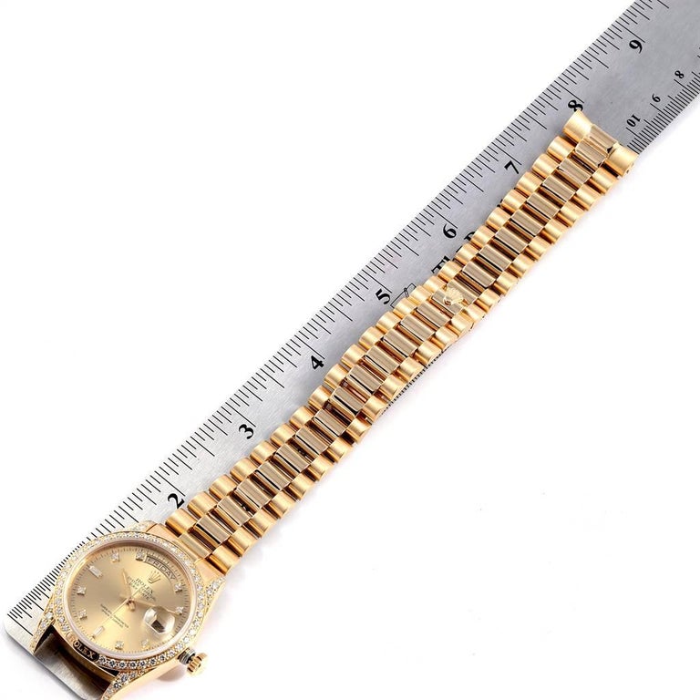 Rolex President Day-Date 18 Karat Yellow Gold Diamond Men’s Watch 18138 ...