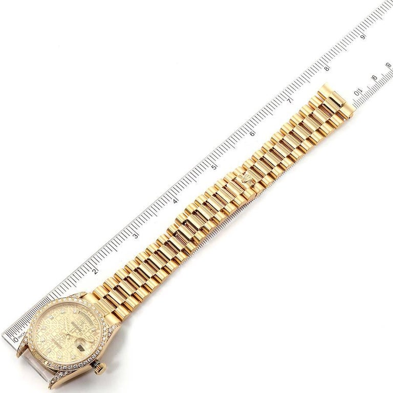 Rolex President Day-Date 18 Karat Yellow Gold Diamond Men’s Watch 18138 ...