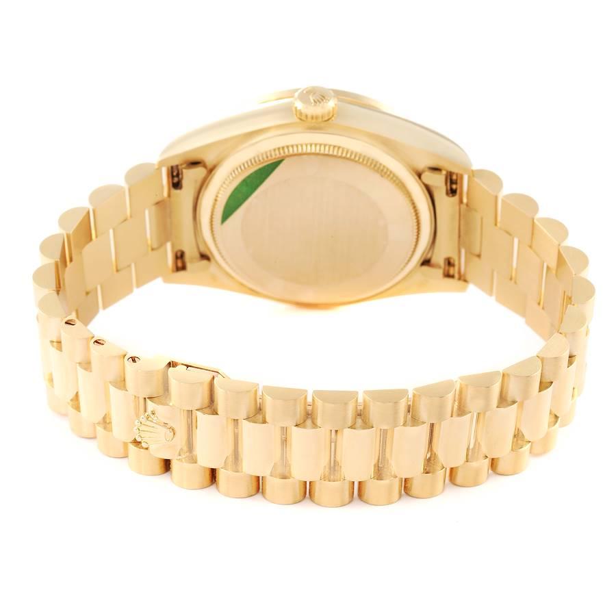 Rolex President Day-Date 18k Yellow Gold Diamond Mens Watch 18138 For ...