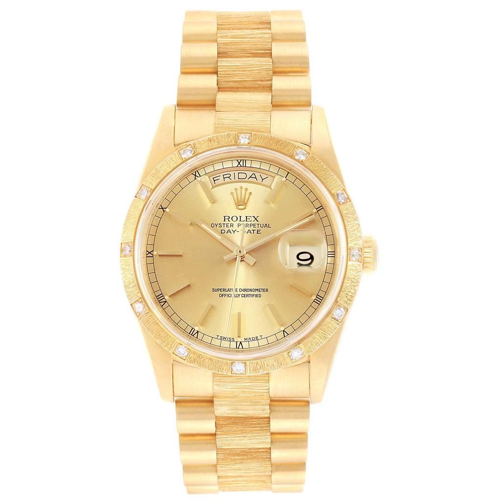 Rolex President Day-Date 18 Karat Yellow Gold Diamond Men’s Watch 18308 ...