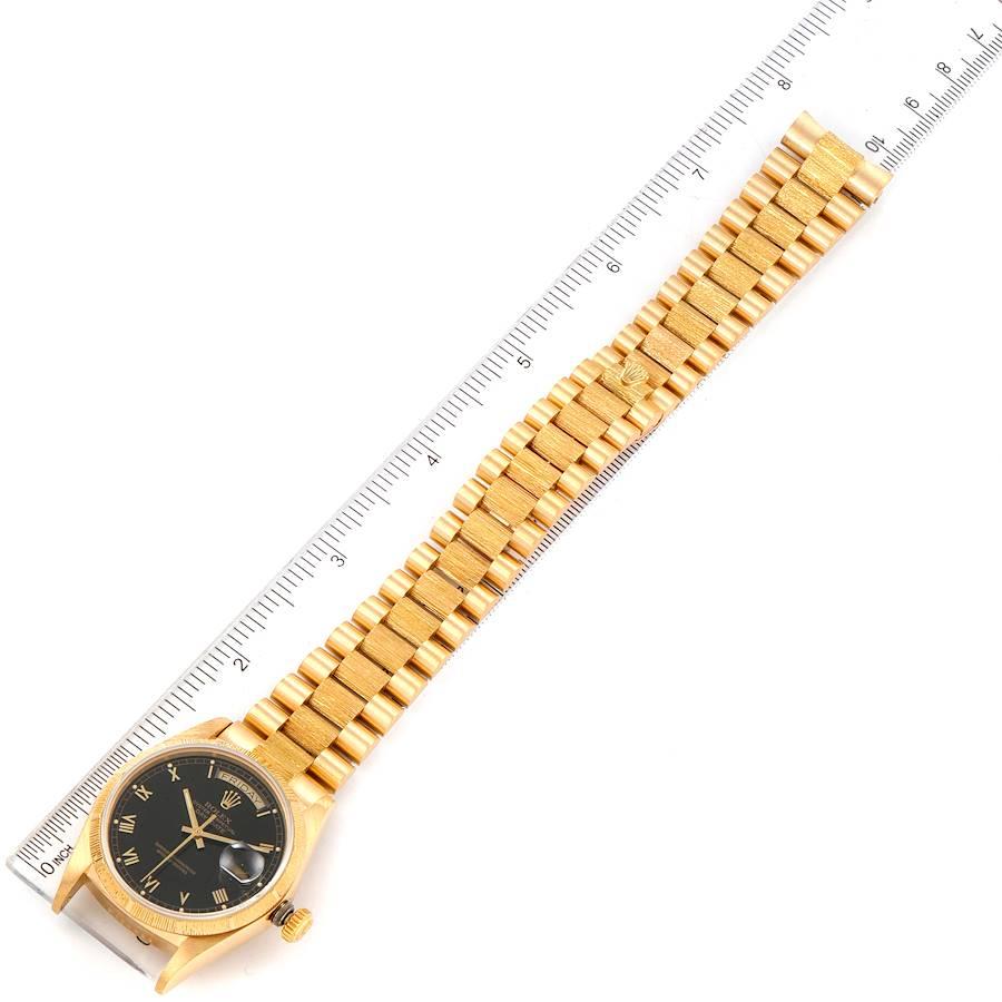 Rolex President Day-Date 36 Yellow Gold Bark Finish Mens Watch 18078 ...