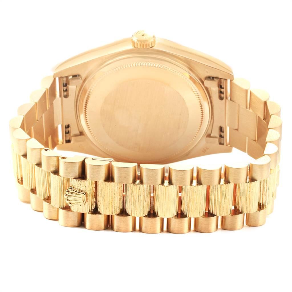 Rolex President Day-Date 36 Yellow Gold Bark Finish Men's Watch 18078 ...