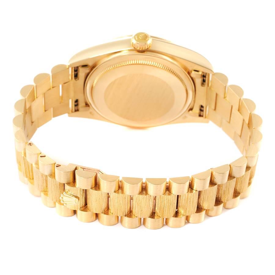 Rolex President Day-Date 36 Yellow Gold Bark Finish Mens Watch 18078 ...