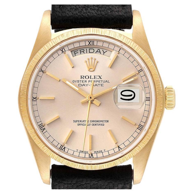Rolex President Day-Date 36 Yellow Gold Bark Finish Mens Watch 18078 ...