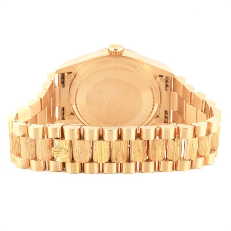 Rolex President Day-Date 36 Yellow Gold Bark Men's Watch 18078 Box For ...