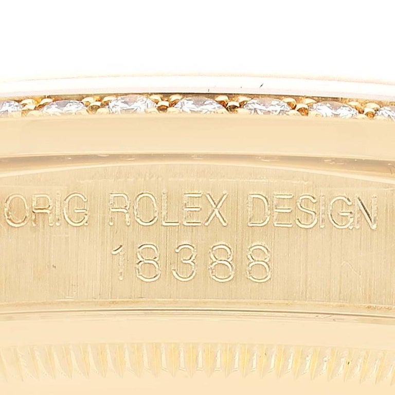 Rolex President Day-Date 36 Yellow Gold Diamond Mens Watch 18388 For ...