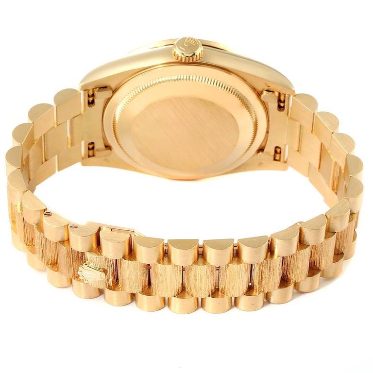 Rolex President Day-Date 36 Yellow Gold Diamond Mens Watch 18388 For ...