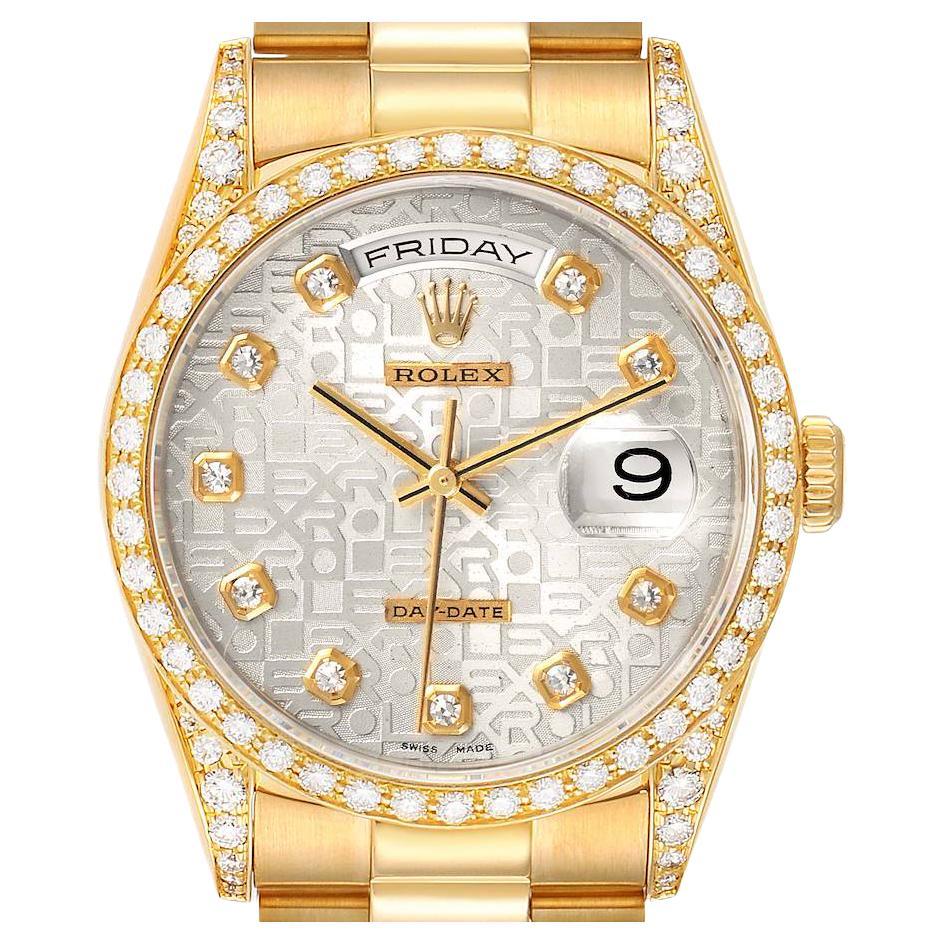 Rolex Yellow Gold Diamond Day Date President Automatic Wristwatch Ref ...