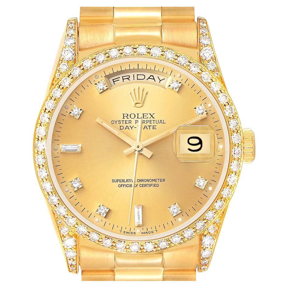 Rolex Day-Date Original Diamonds and Onyx Dial 18 Karat Gold Unisex ...