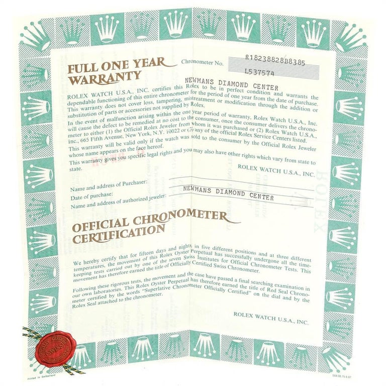 Rolex President Day-Date 36 Yellow Gold Men's Watch 18038 Box Papers ...