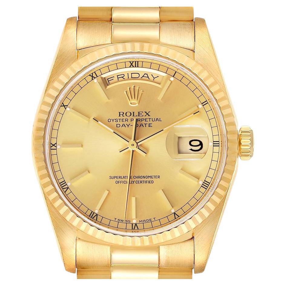 Rolex Day-Date Gold Maroon Vignette Diamond Dial 18038 Automatic ...