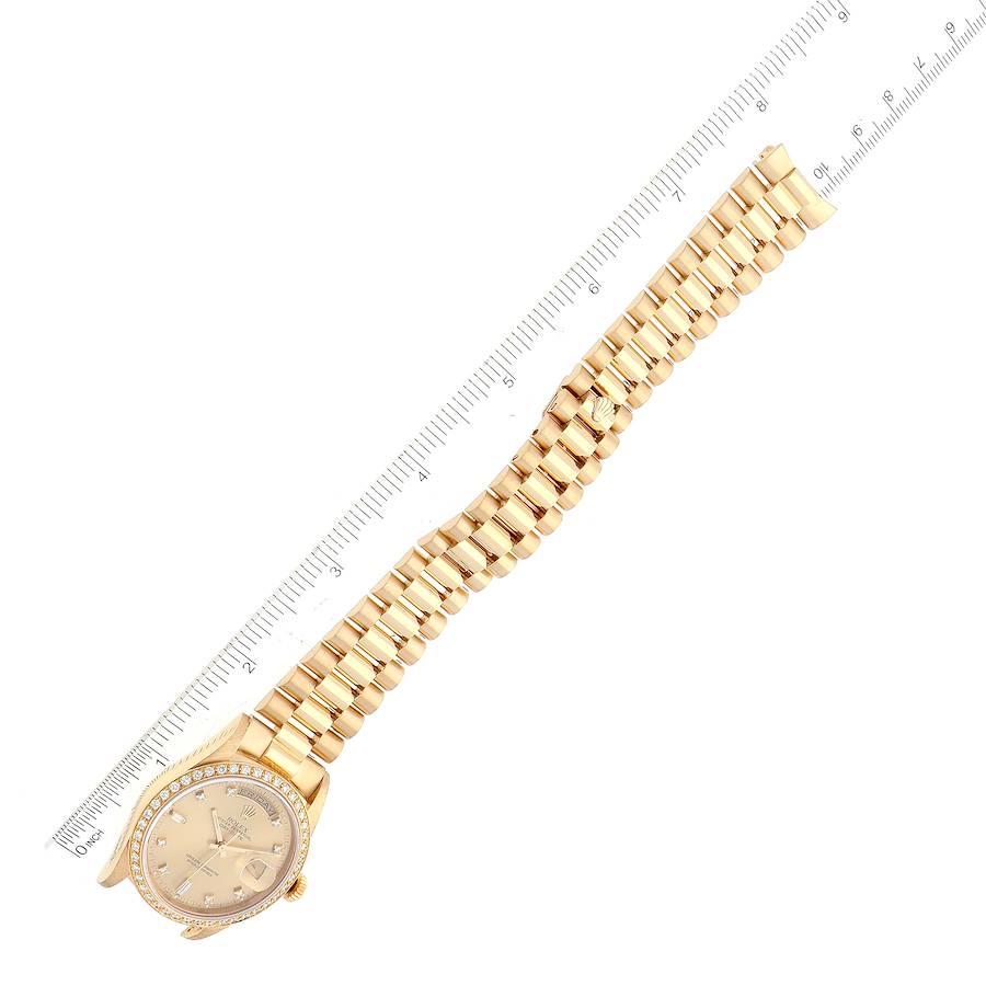 Rolex President Day Date 36mm Yellow Gold Diamond Mens Watch 18348 For ...