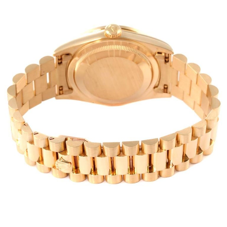 Rolex President Day Date Yellow Gold Diamond Mens Watch 18348 at ...