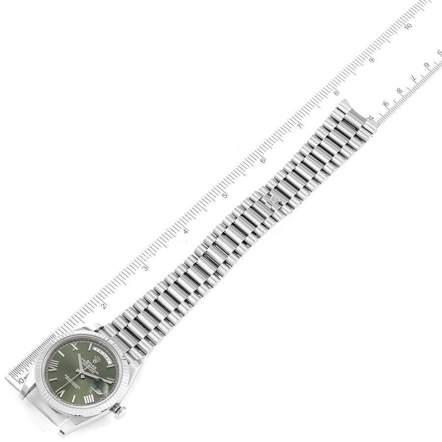 Rolex President Day-Date 40 Green Dial White Gold Watch 228239 Box Card ...