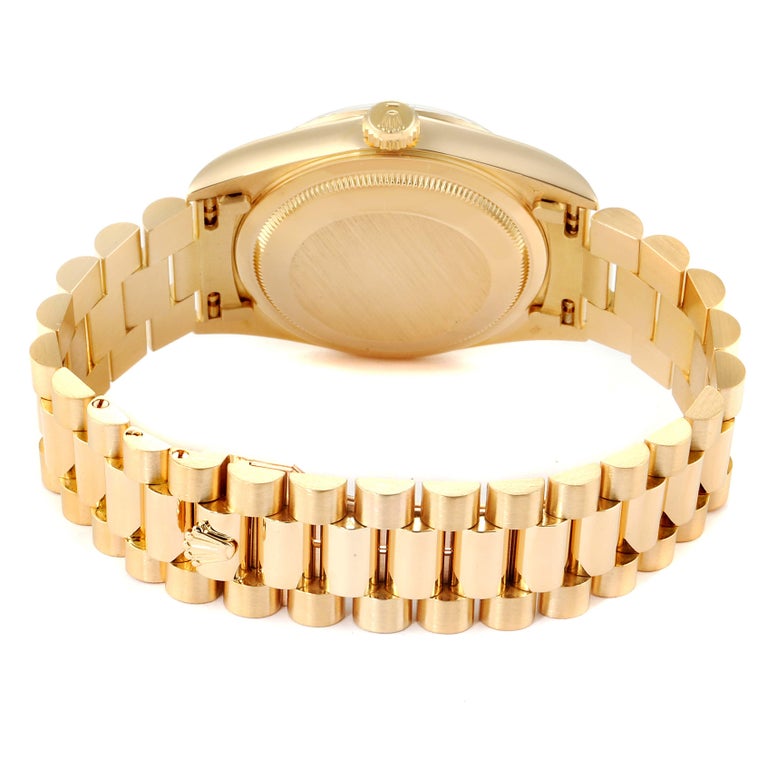 Rolex President Day-Date Gold MOP Myriad Diamond Ruby Men's Watch 18288 ...