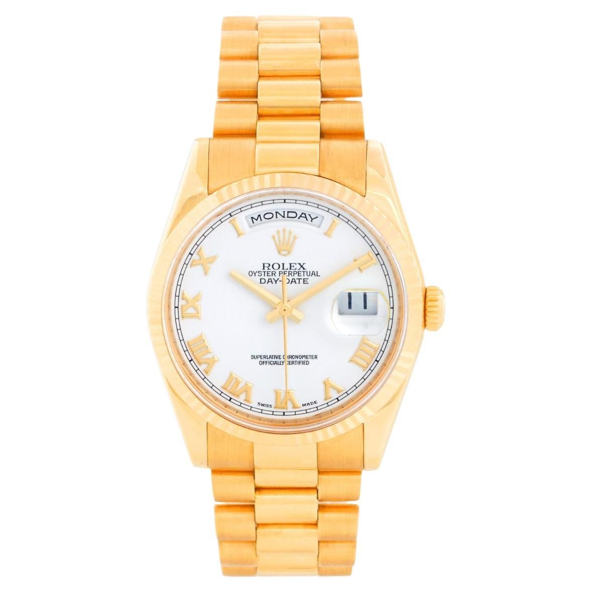 Rolex Day-Date 118238 Men's Watch in 18kt Yellow Gold For Sale at 1stDibs