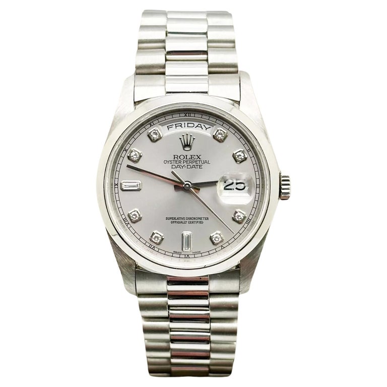 Rolex President Day Date Platinum 18206 Factory Diamond Dial 36mm ...