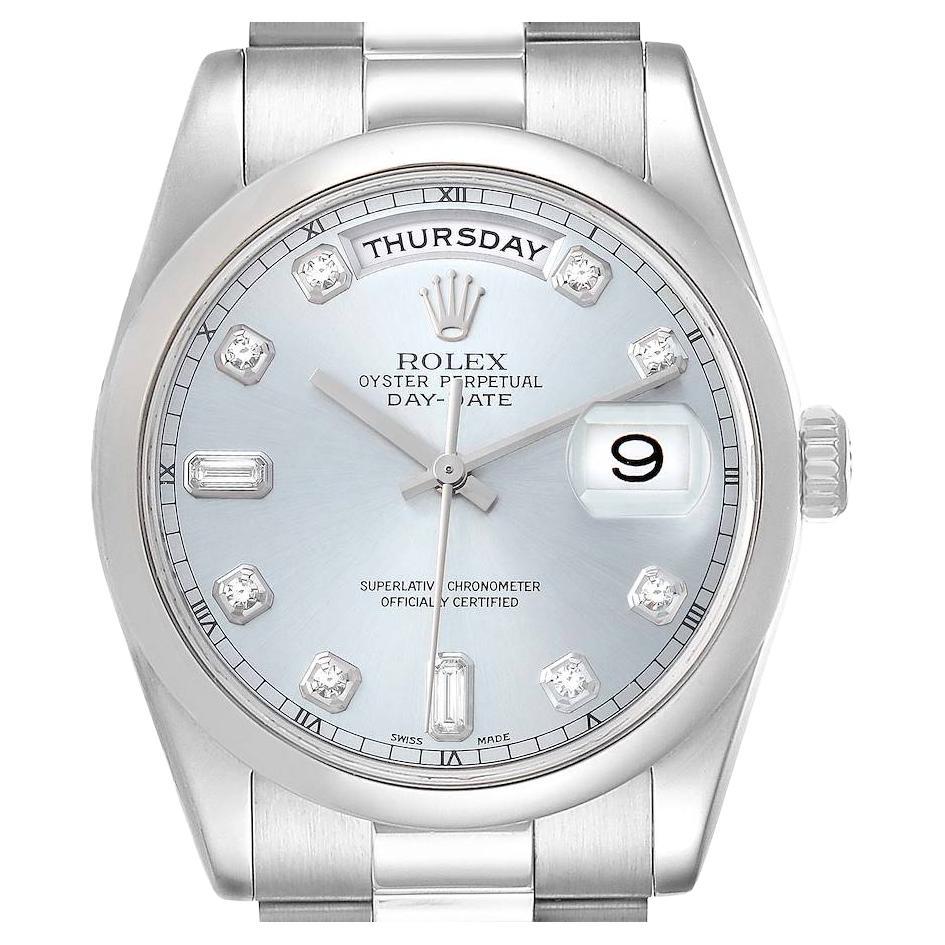 Rolex Platinum Day-Date Masterpiece Baguette Diamond Watch Ref. 18956 ...