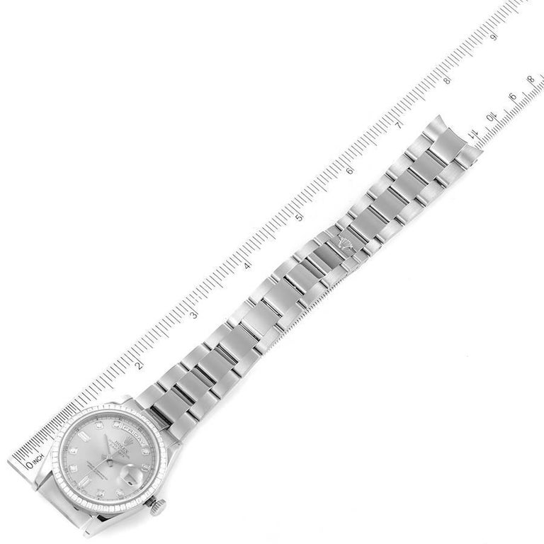 Rolex President Day-Date White Gold Diamond Dial Bezel Watch 118399 For ...