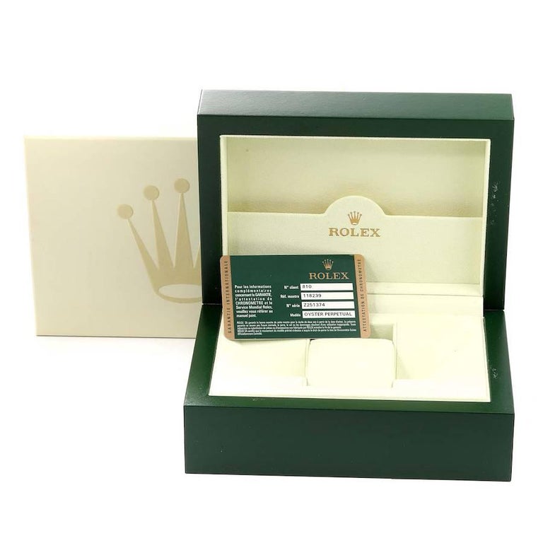 Rolex President Day-Date White Gold Diamond Dial Mens Watch 118239 Box ...
