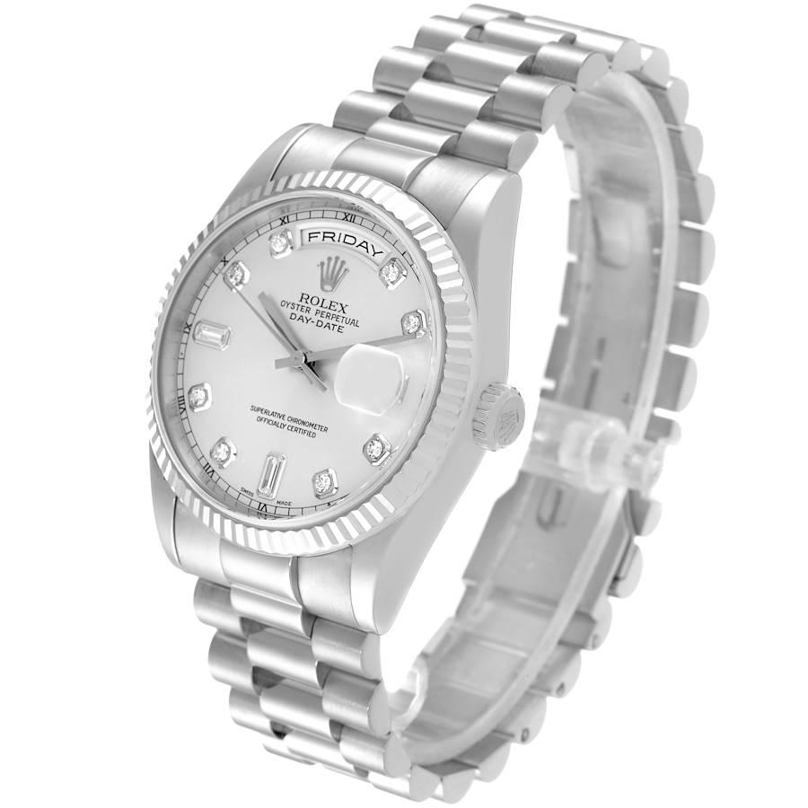 Rolex President Day-Date White Gold Diamond Dial Mens Watch 118239 For ...