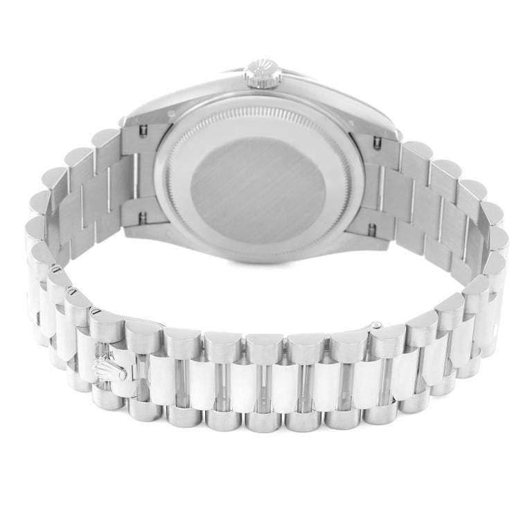 Rolex President Day-Date White Gold Diamond Dial Mens Watch 128239 Box ...