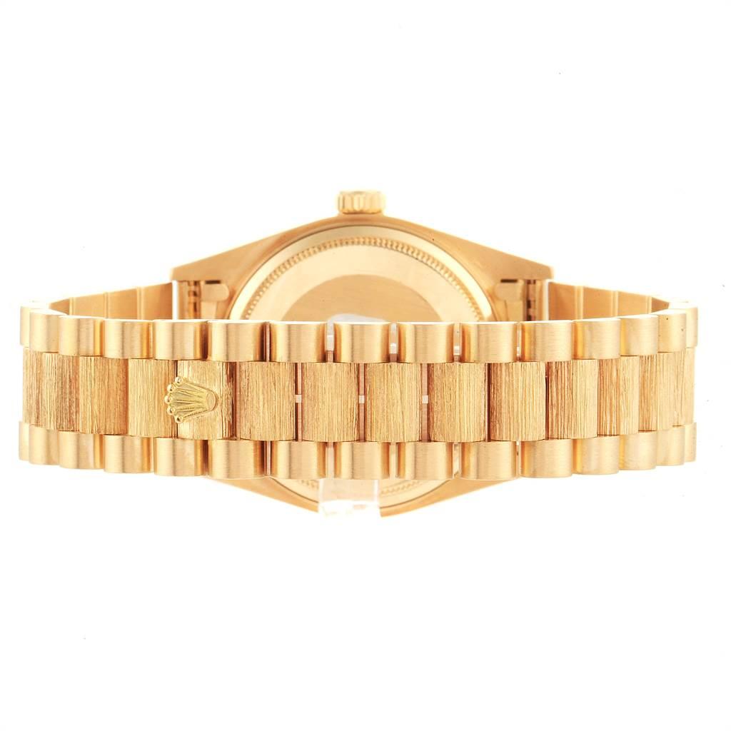 Rolex President Day-Date Yellow Gold Burl Wood Dial Men’s Watch 18078 ...
