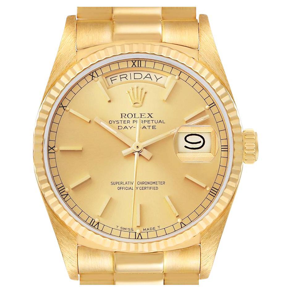 Rolex President Day Date Yellow Gold Diamond Men's Watch 118238 Box ...