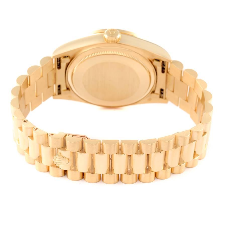 Rolex President Day-Date Yellow Gold Diamond Bezel Watch 18048 at 1stDibs