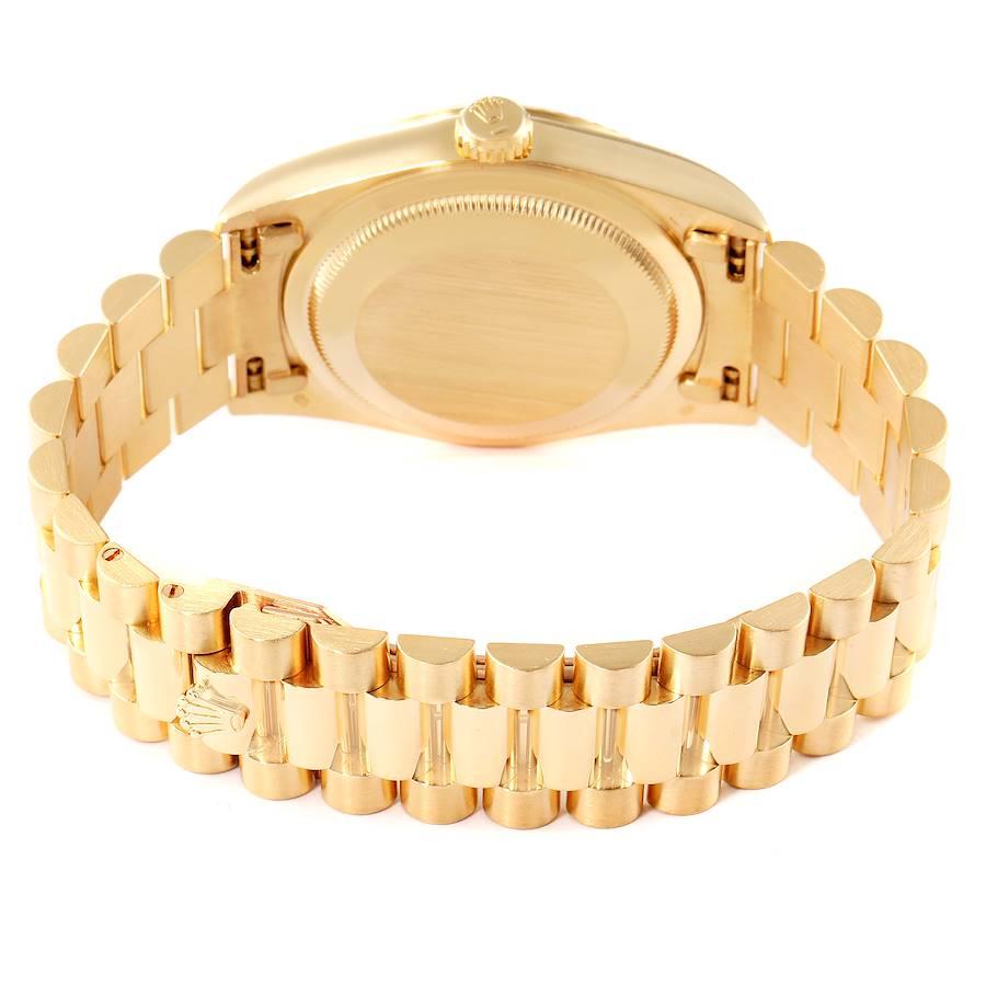 Rolex President Day Date Yellow Gold Diamond Lugs Mens Watch 18338 at ...